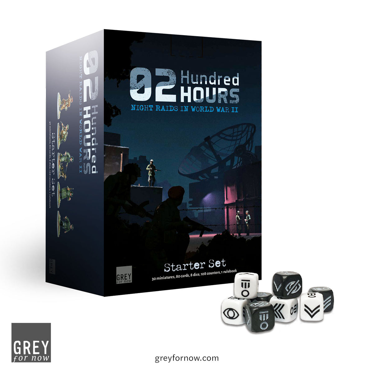 02 Hundred Hours Starter Set + Extra Dice – Grey For Now Games